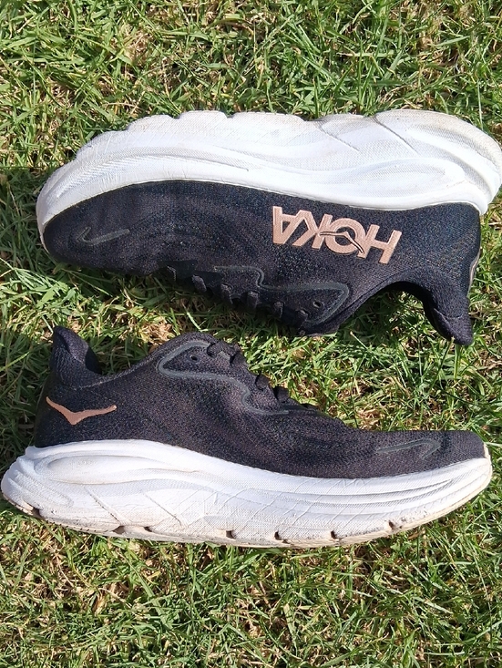 Hoka | Shoes | Hoka Clifton Black Athletic Running Shoes With Rose Gold ...